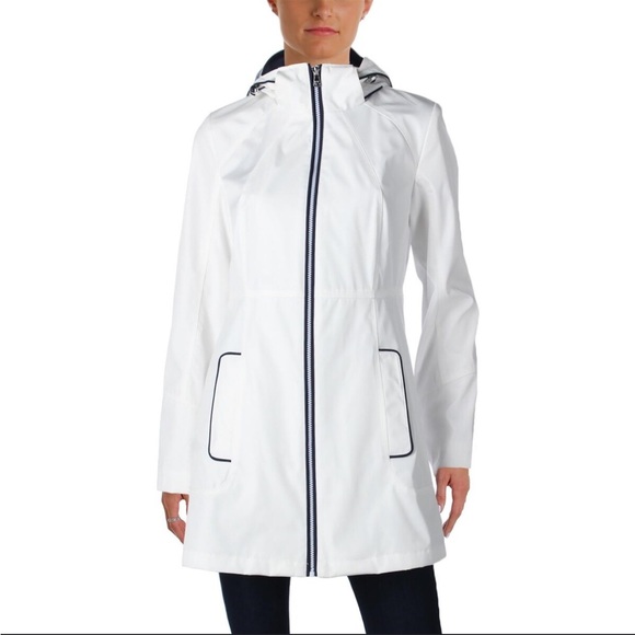 Jessica Simpson | Jackets & Coats | Jessica Simpson White Hooded Rain ...